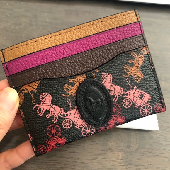 Coach | Accessories | Coach Card Case With Horse And Carriage Print ...